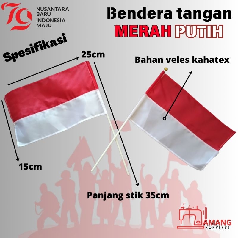 Jual BENDERA TANGAN INDONESIA/HAND WAVING FLAG/TIMNAS INDONESIA ...