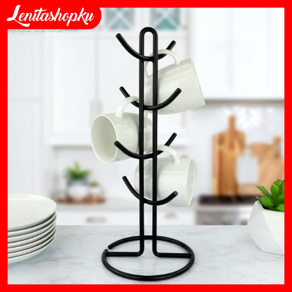 Jual Rak Besi Gantungan Gelas Plastik Kaca Holder Stand Gelas 8 Cantolan | Rak Besi Stand ...