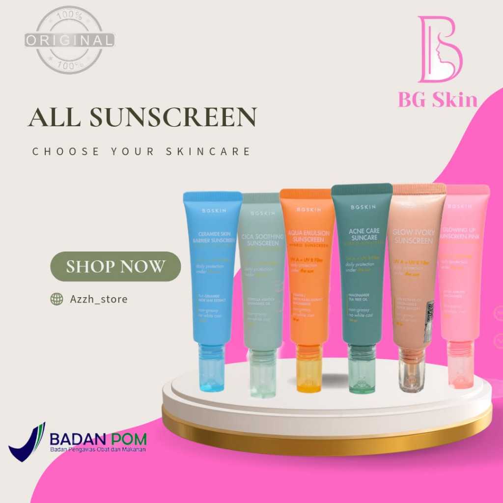 Jual Sunscreen BG skin Beauty Glow Pink Ivory Emultion Barrier Sensitif ...