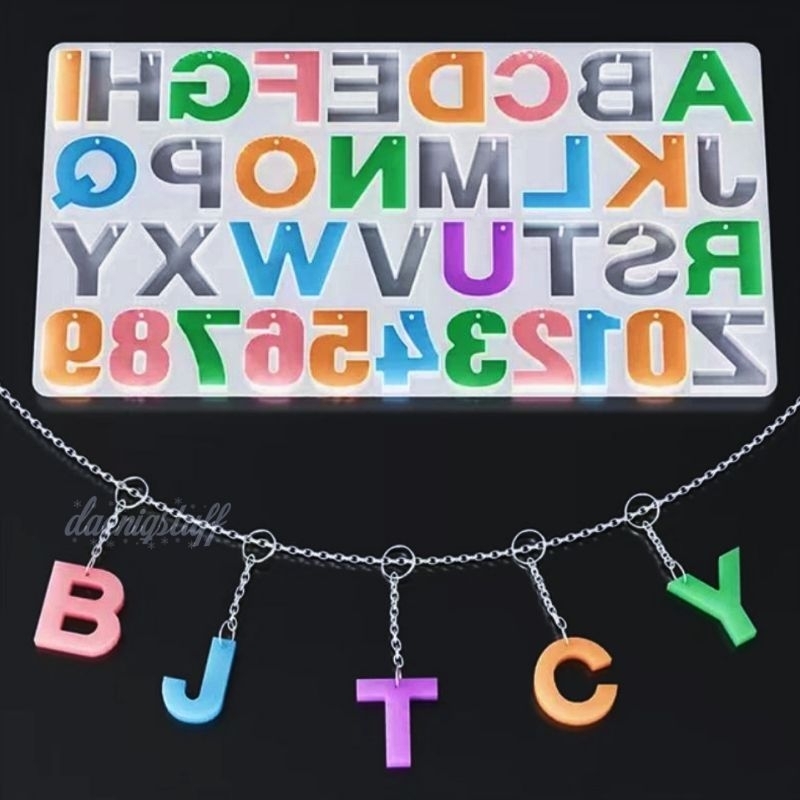 Jual Cetakan resin diy huruf alfabet ada lubang / Hole | Shopee Indonesia