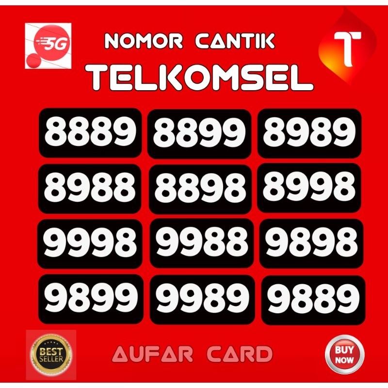 Jual Nomer Cantik Telkomsel Simpati Hoki 8989 8889 9898 8008 8998 9009 ...