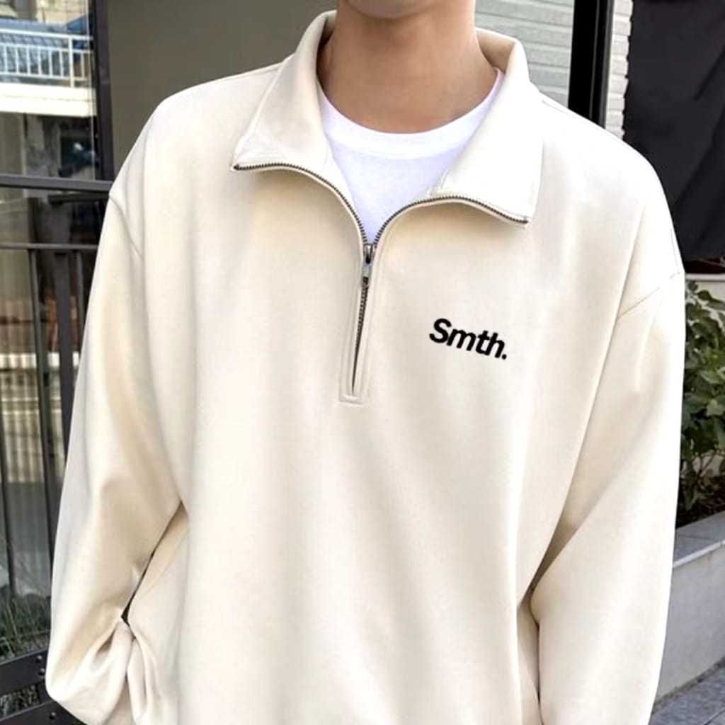 Jual Half Zip Smith Pria Waniita Teks Hitam / Sweatshirt Zipper Logo ...