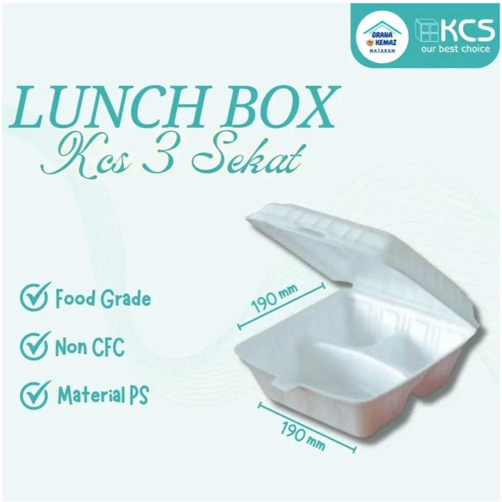 Jual TEMPAT MAKAN FOAM (BENTUK BENTO) / LUNCH BOX KCS 3 SEKAT isi ...