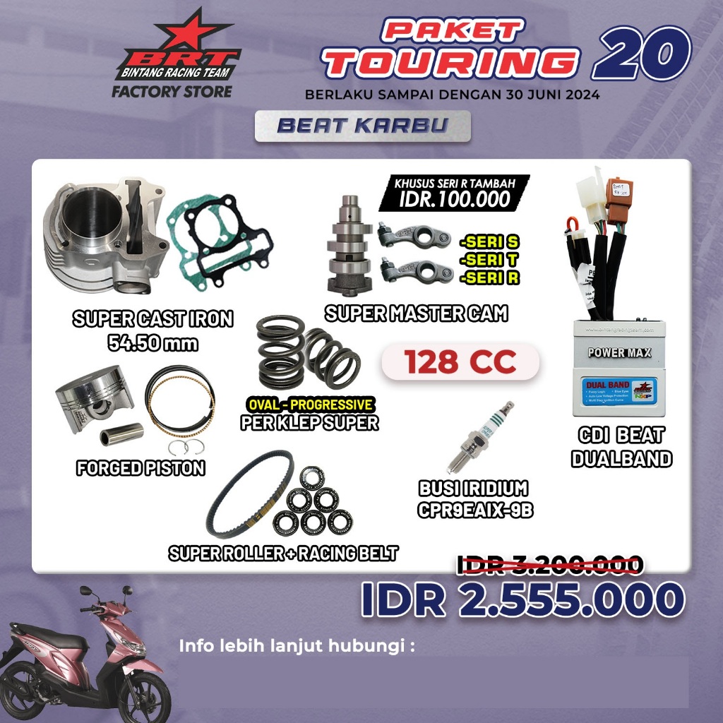 Jual PAKET TOURING 20 BEAT KARBU BRT - BLOK PISTON + MASTERCAM ROCKER ...