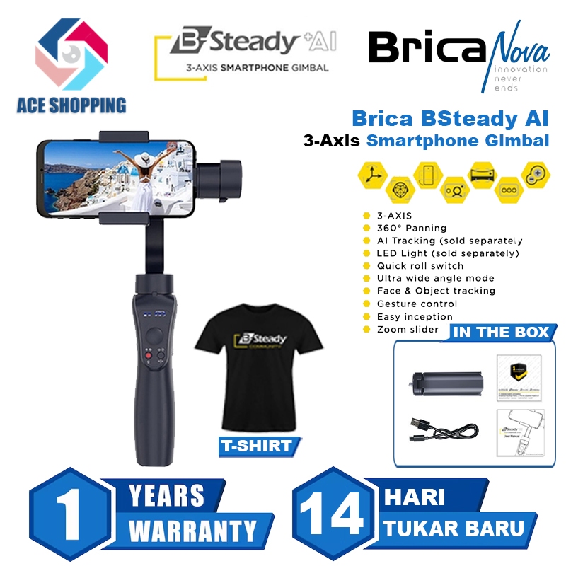 Jual Brica B-Steady AI 3-Axis Smartphone Gimbal GARANSI RESMI | Shopee Indonesia