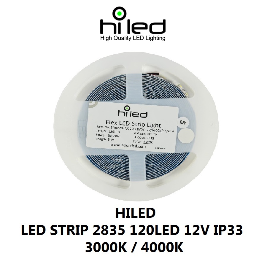Jual Led Strip HILED 2835 120LED 12V IP33 3000K / 4000K | Shopee Indonesia
