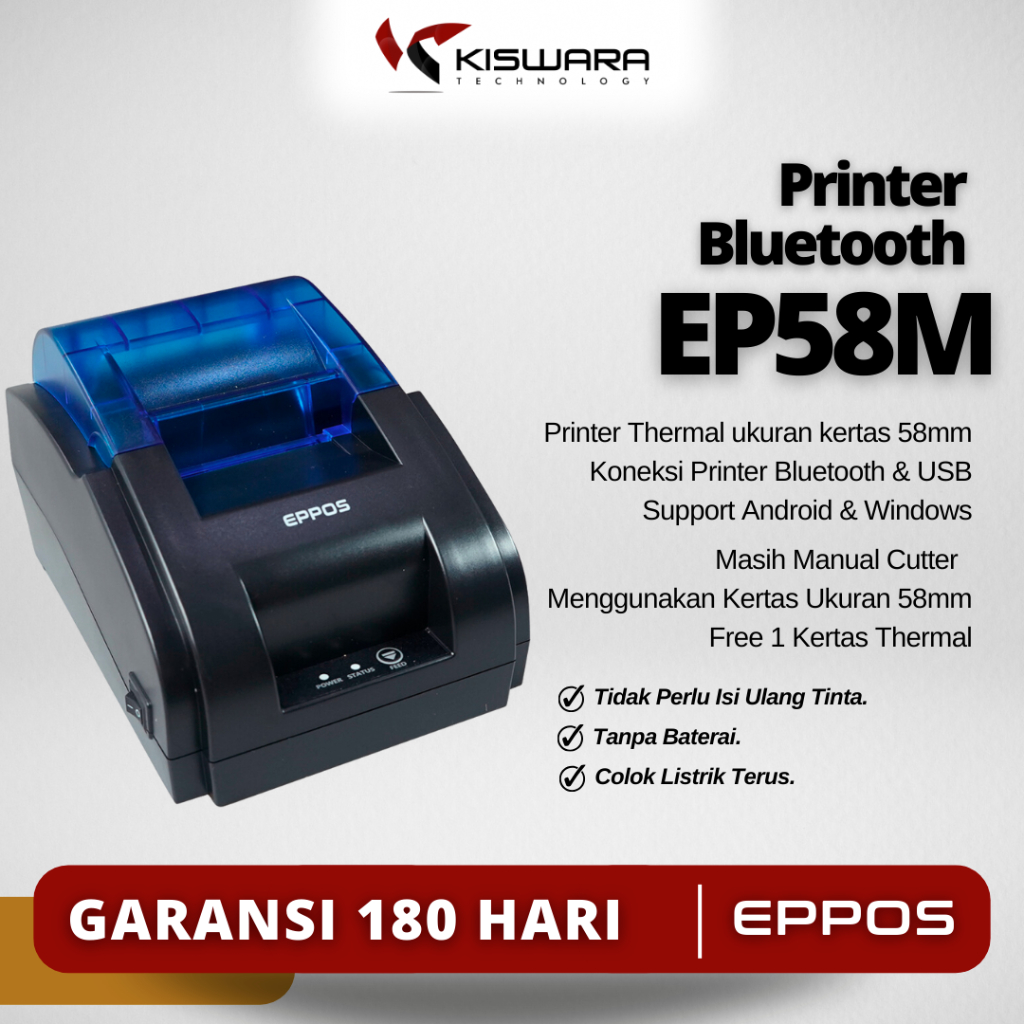 Jual [TERMURAH] Printer Bluetooth Kasir Thermal EPPOS 58mm EP58PLUS Big - USB BLUETOOTH Support ...
