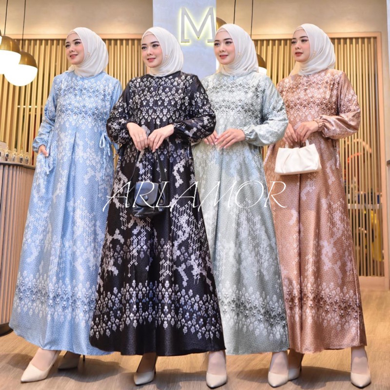 Jual GAMIS SILK PREMIUM MOTIF TERBARU ELEGAN MEWAH | Shopee Indonesia