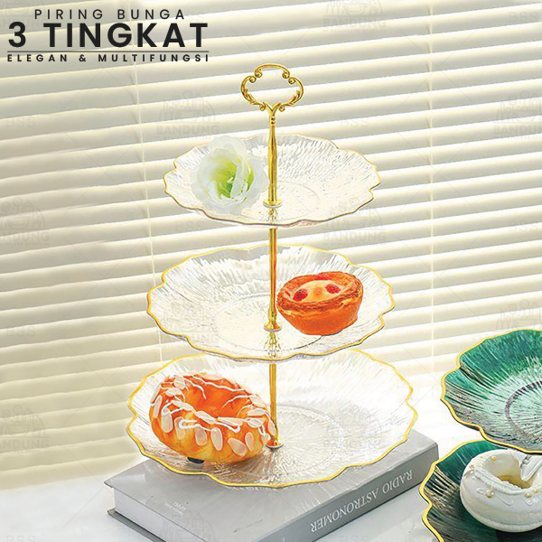 Jual Piring Kue Susun 3 Tingkat Susun Plastik Detachable Plate Cake ...