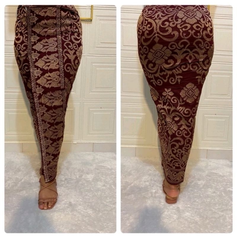 Jual kamen bordil cendana motif mahkota ukir/kamen jadi/rok bali ...