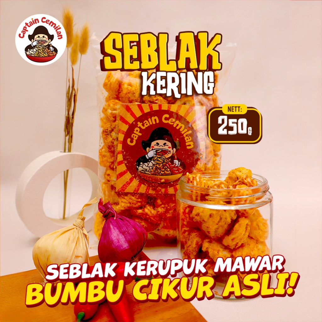 Jual 250Gram Seblak Kering Pedas Gurih Kerupuk Bunga Kriuk Full Rempah ...