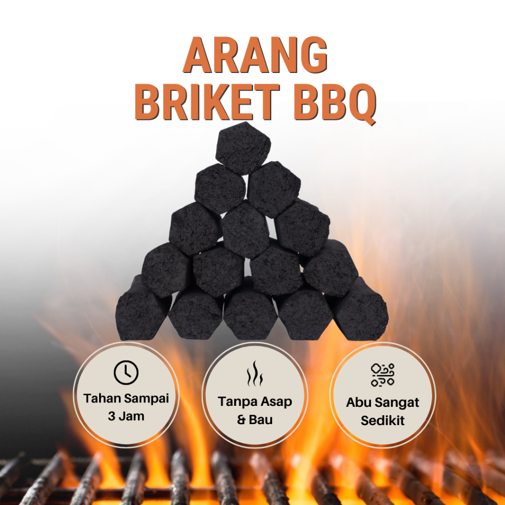 Jual Briket Arang Bbq Bebakaran - Panas Lebih Awet & Tanpa Asap - 1 Kg | Brik-it | Shopee Indonesia