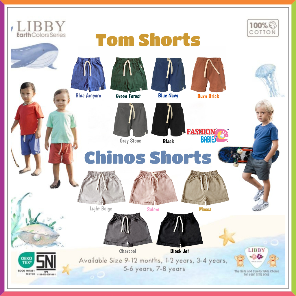 Jual LIBBY TOM SHORT COTTON | CELANA PENDEK KATUN ANAK EARTH COLOUR ...