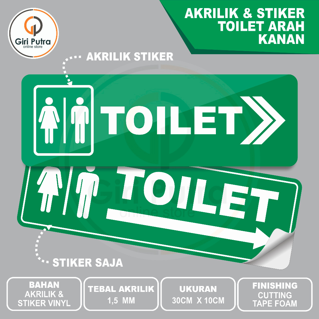 Jual AKRILIK & STIKER TOILET / PENUNJUK ARAH TOILET | Shopee Indonesia