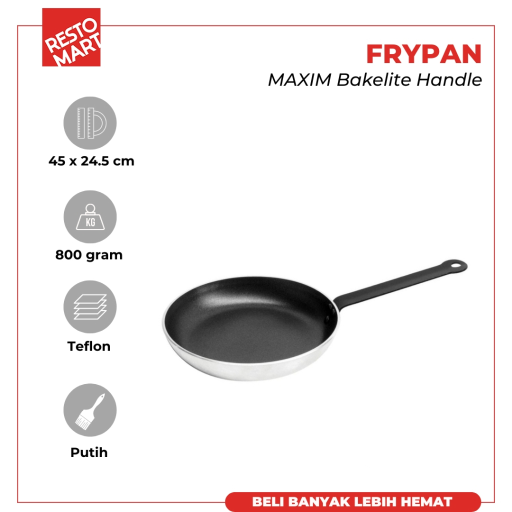 Jual Wajan Teflon Commercial / Fry Pan Maxim Pro 24 cm MAXIM (1091692 ...