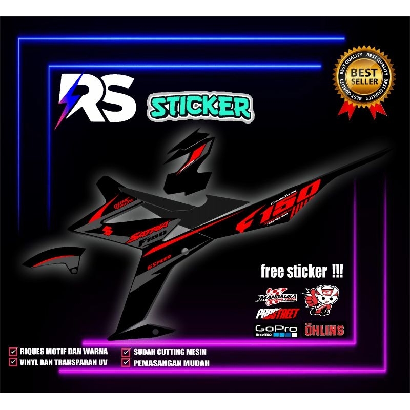 Jual sticker striping satria fu fi injeksi custom 08 transparan uv ...