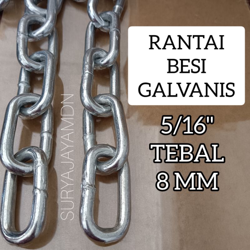 Jual RANTAI BESI KAPAL BERAT GALVANIS 5/16 INCH 8MM / RANTAI BESI ...