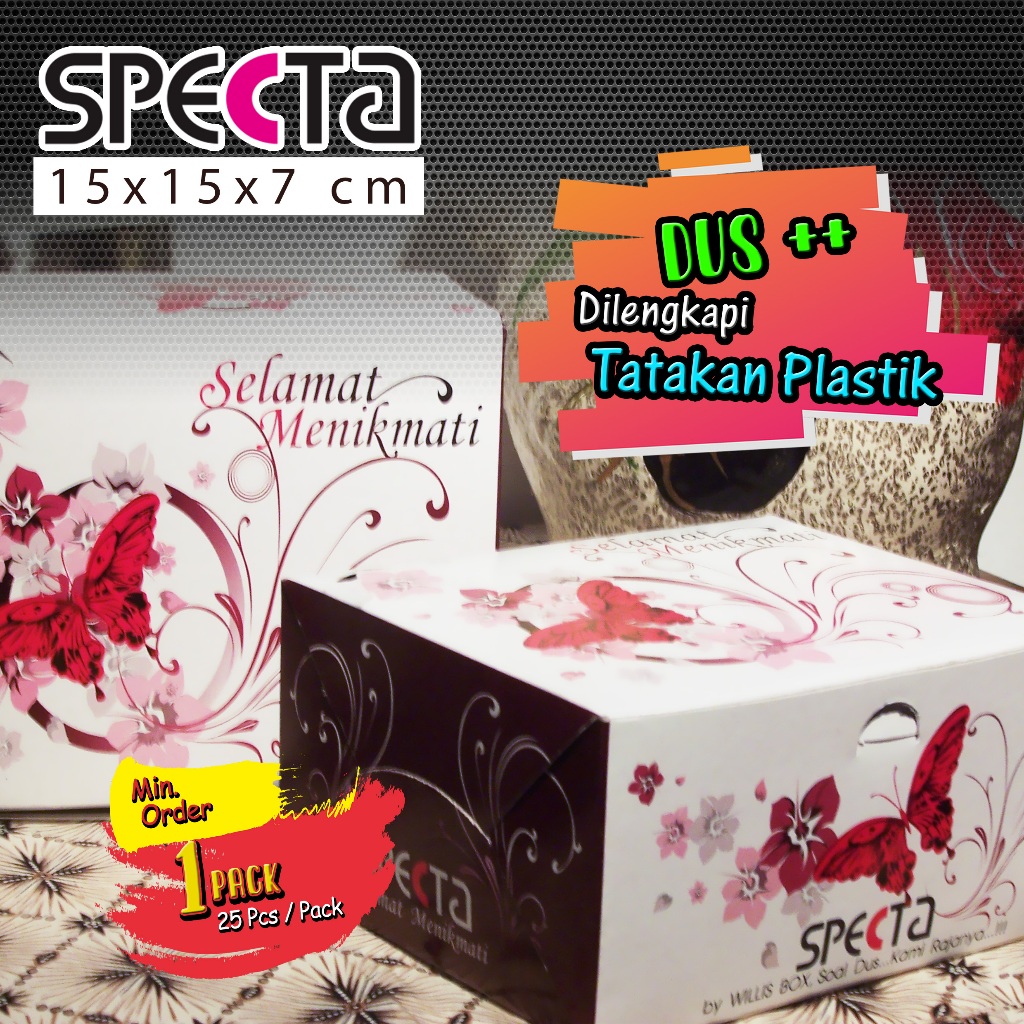 Jual Snack Box 15x15x7 SPECTA Laminasi / Kotak Kue, Kotak Snack, Snack ...