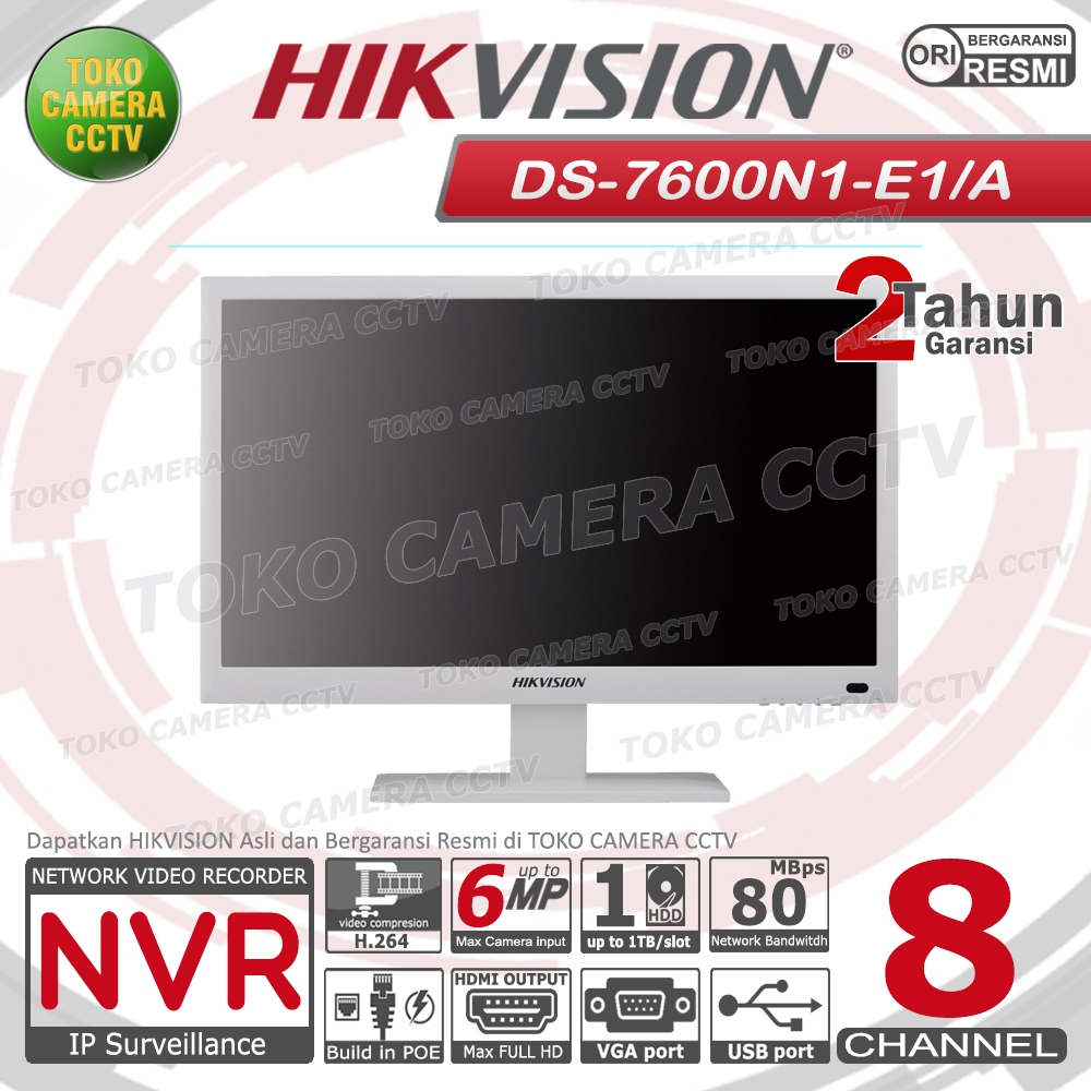 Jual NVR HIKVISION ALL-IN-ONE NVR LCD MONITOR HIKVISION 8 CHANNEL ...
