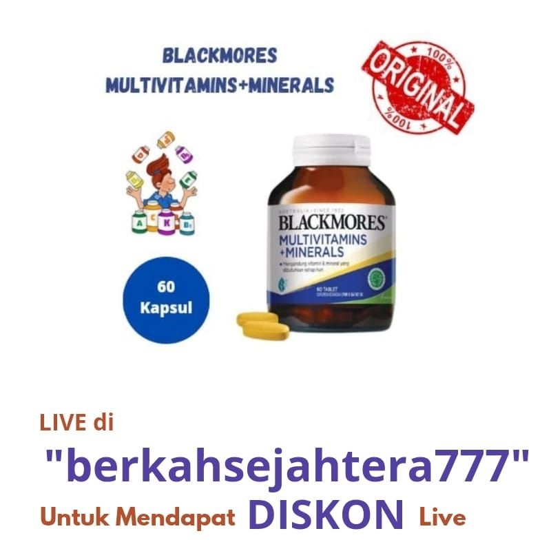 Jual BLACKMORES MULTIVITAMINS+MINERALS - ISI 60 TABLET | Shopee Indonesia