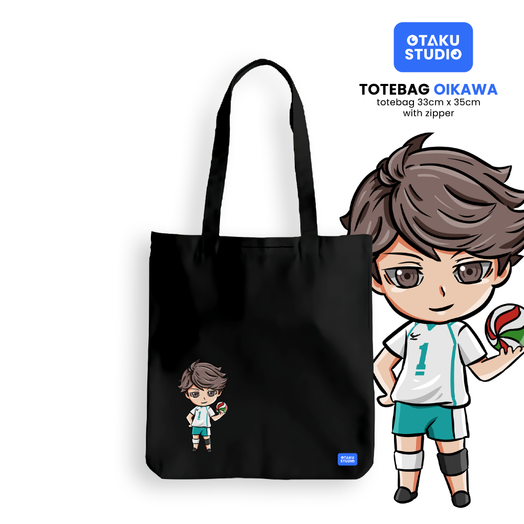Jual Otaku Studio - Tas Totebag Kanvas Anime Haiyuu Toru Oikawa Chibi ...