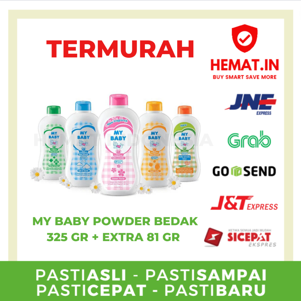 Jual MY BABY POWDER BEDAK 325GR + EXTRA 81 GR BEDAK BAYI MY BABY ...
