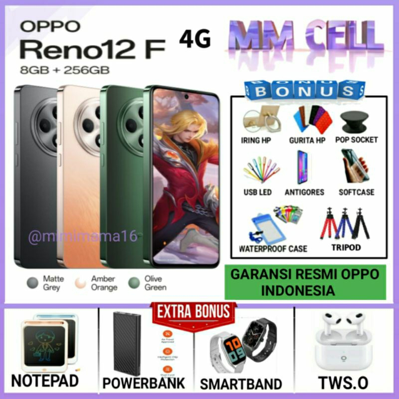 Jual OPPO RENO 12F 4G RAM 8/256 GB | OPPO RENO 12 F 8/256 GARANSI RESMI OPPO INDONESIA | Shopee ...