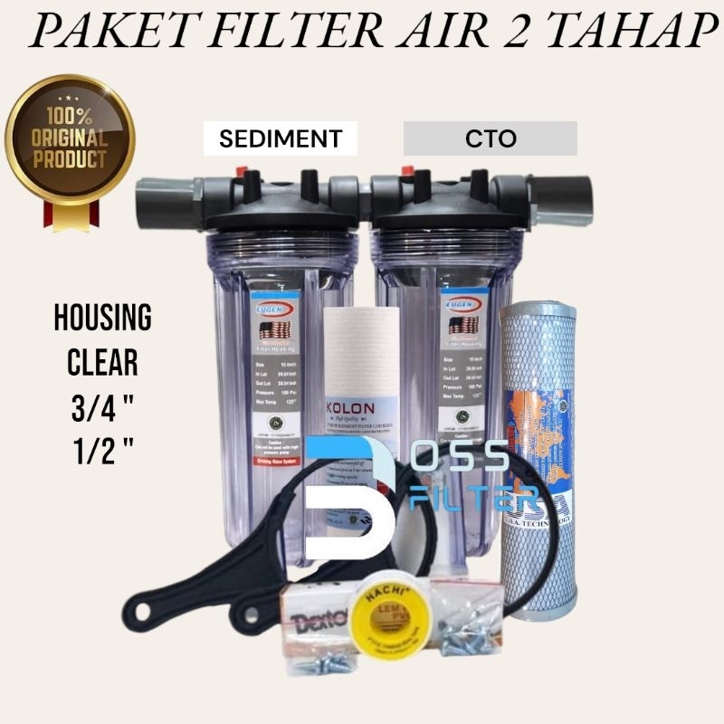 Jual PAKET FILTER AIR SUMUR 2 TAHAP | 2 HOUSING FILTER AIR SIAP PAKAI ...