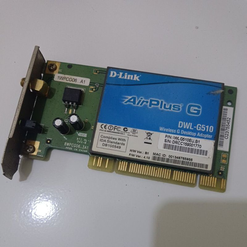 Jual WiFi Card PC / Komputer D-LINK AIR PLUS G DWL-G510 Wireless ...