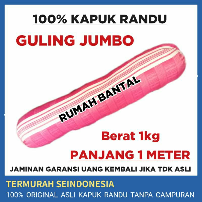 Jual GULING KAPUK ASLI RANDU GULING JUMBO PANJANG 100 CM SPECIAL ...