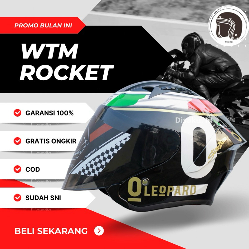 Jual HELM WTM ROCKET PAKET GANTENG SPOILER ORIGINAL PRIA DAN WANITA ...