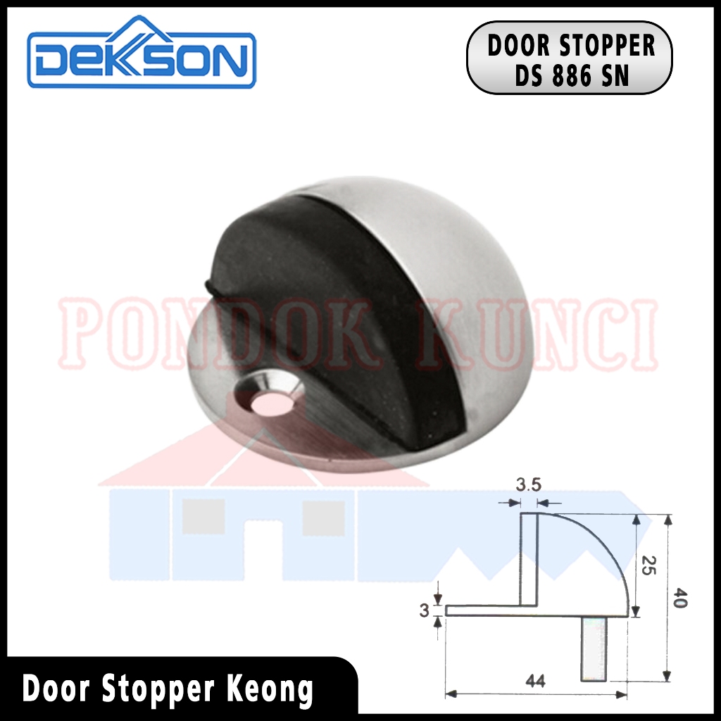 Jual Door Stopper Rubber Dekkson DS 886 SN Penahan Pintu Karet Satin ...