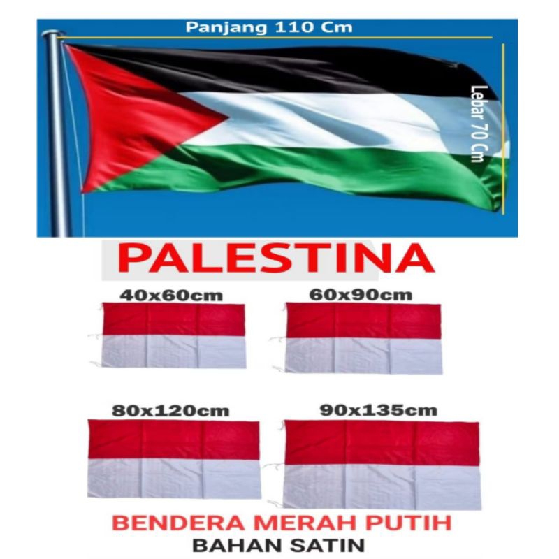 Jual Bendera Palestina - Palestine Flag /60x90/110×70/120x80cm/We Stand ...