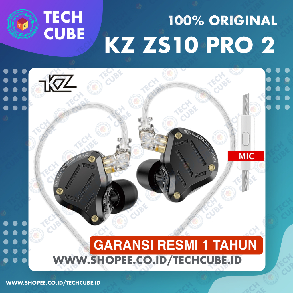 Jual KZ ZS10 Pro 2 with MIC In Ear Earphone Penta Hybrid Driver Tuning ...