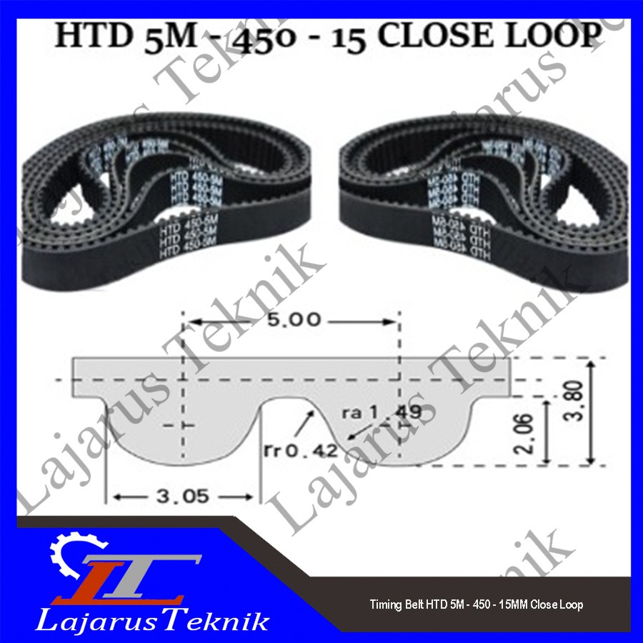 Jual Timing Belt HTD 5M - 450 - 15MM Close Loop | Shopee Indonesia