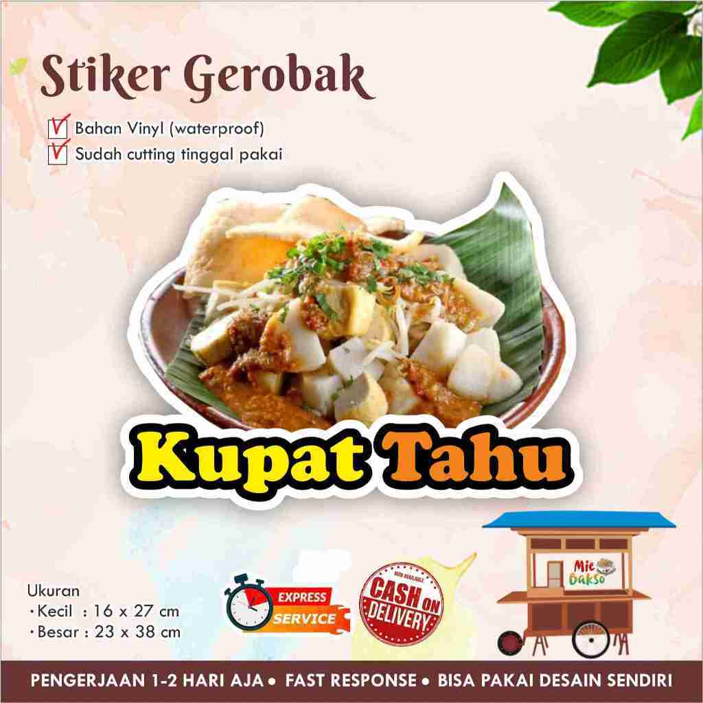 Jual STIKER KACA GEROBAK VINYL KUPAT TAHU | Shopee Indonesia