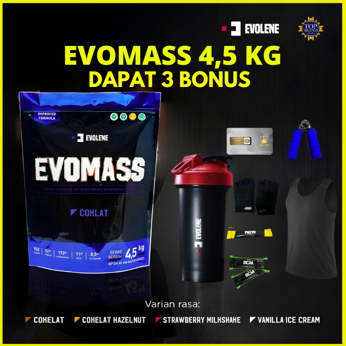 Jual EVO MASS 4,5KG EVOLENE SUSU GAINER PROTEIN BPOM HALAL EVOMASS 4,5 KG 10 LBS LB 10LBS MAS ...