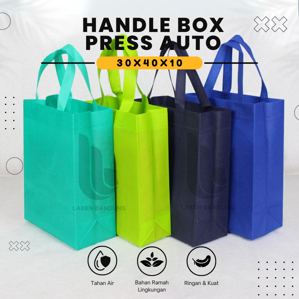 Jual HBPA 75GSM Tas Box Spunbond Goodie Bag Standing Handle Box Ukuran ...