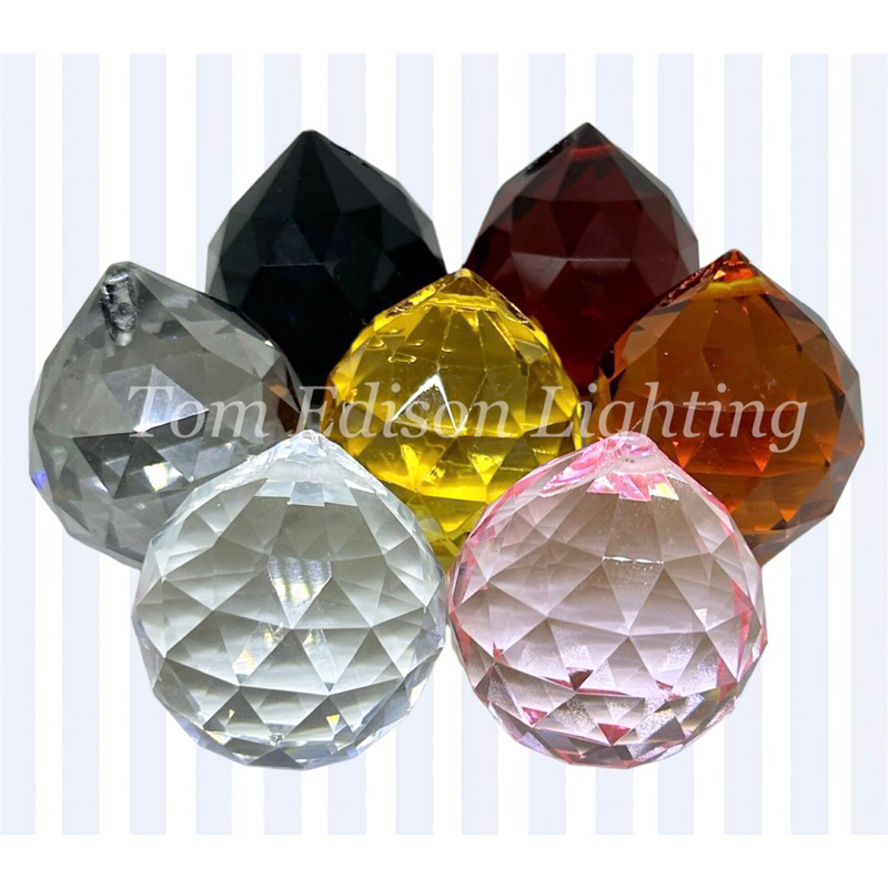 Jual Kristal Bola Baso bakso Diameter 40mm Warna Transparan / Biru ...
