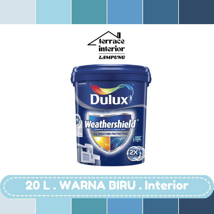 Jual Cat Tembok Dulux Weathershield Exterior 20 L Biru Semi Gloss ...