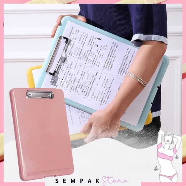 Jual SS Clipboard Storage Alas Papan Ujian Papan Jalan 2 in1 Clipboard ...