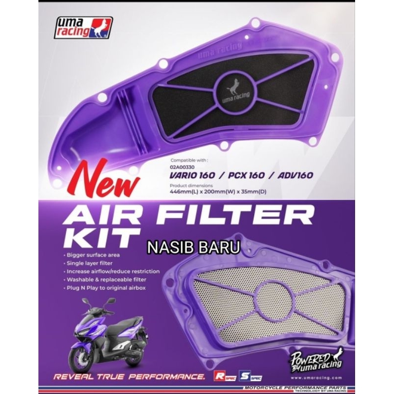 Jual FILTER UDARA UMA RACING MOTOR VARIO 160 / PCX 160 / ADV 160 ...