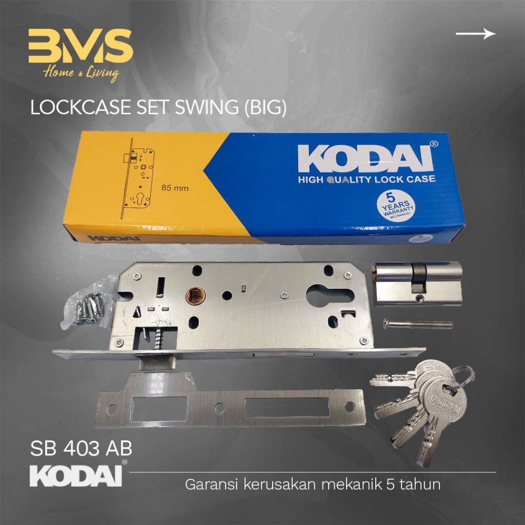 Jual LOCKCASE Pintu Body Swing Lidah Kunci Pintu Set KODAI SB 403 AB | Shopee Indonesia