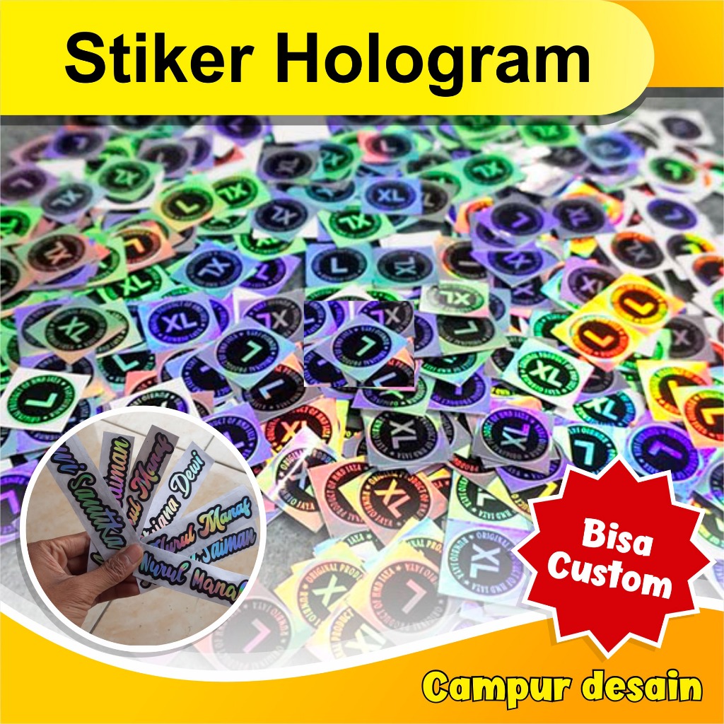 Jual Cetak Stiker Hologram Bahan Vinyl & Bahan Chromo Ukuran A3 Custom ...