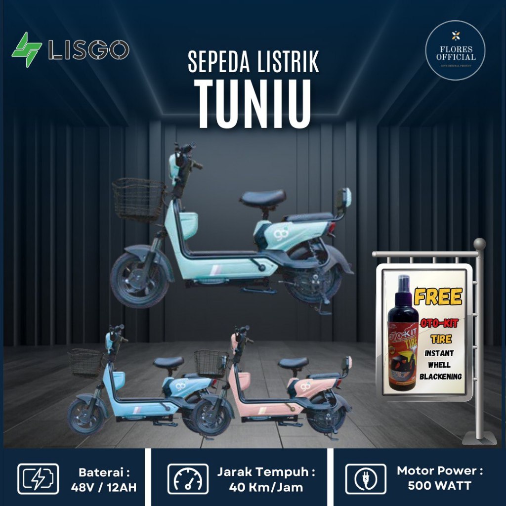 Jual SEPEDA LISTRIK LISGO TUNIU 48V/12AH 48V/20AH Garansi Resmi ...