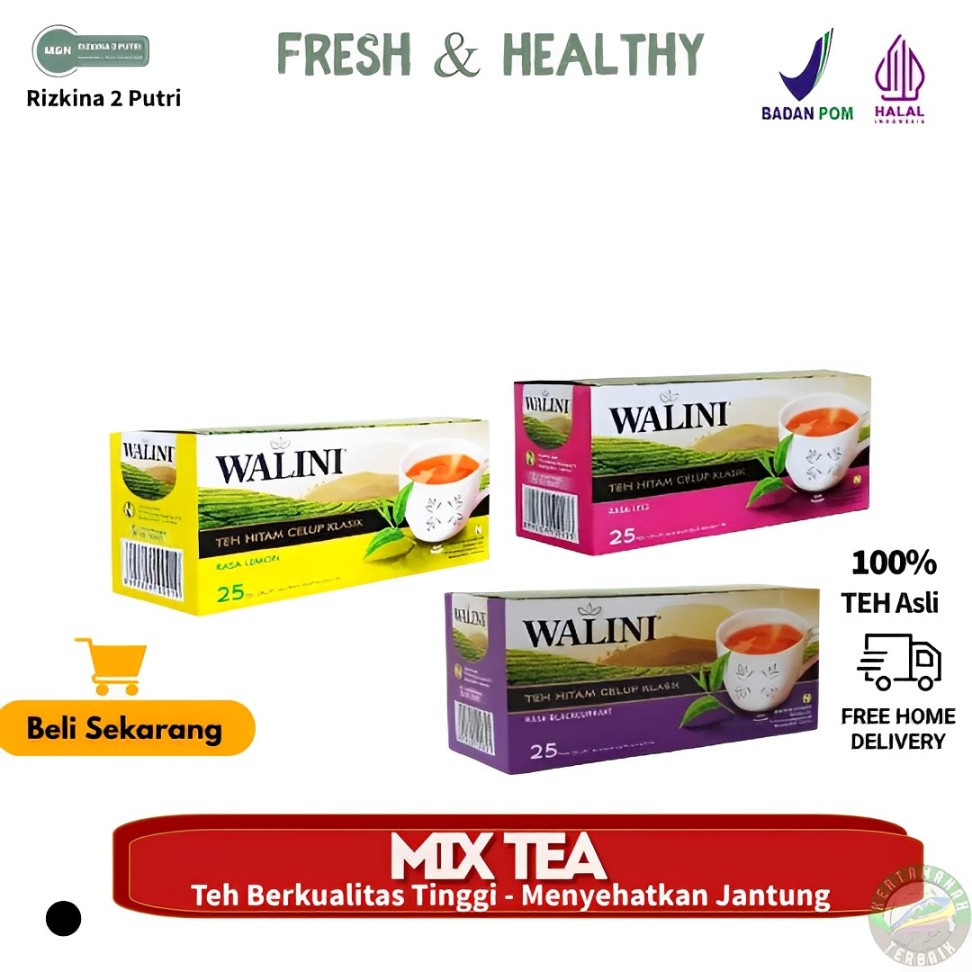 Jual 3 BOX Teh Celup Walini Varian Rasa Blackcurrant Lemon Leci Jasmine ...
