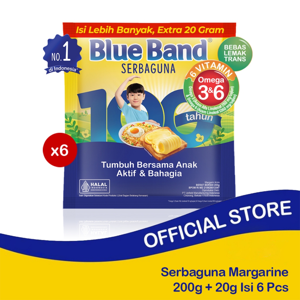 Jual [Exclusive] Blue Band Serbaguna Margarine Sachet 200gr+20gr Isi ...