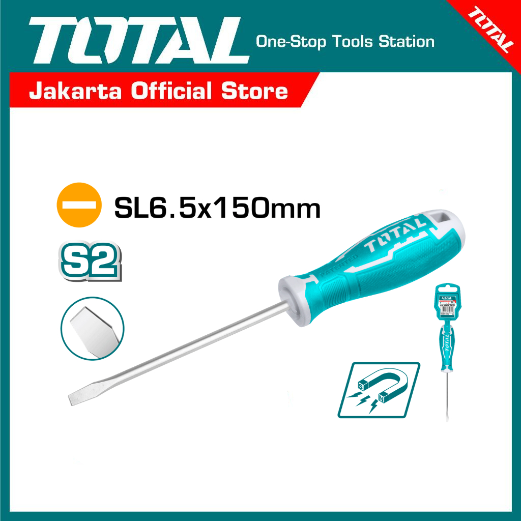 Jual TOTAL Slotted screwdriver THT266150 - S2 Obeng minus (-) | Shopee ...