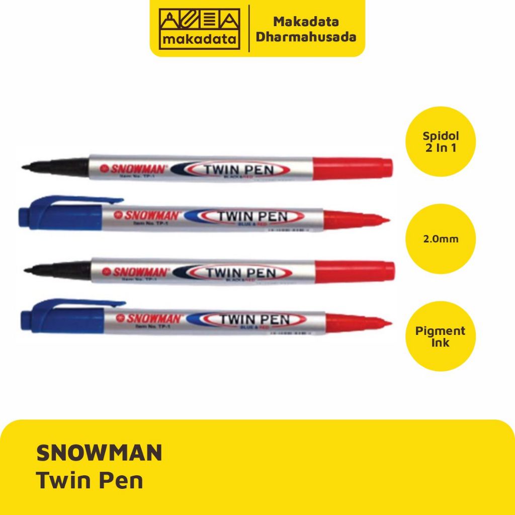 Jual SPIDOL TWINPEN SNOWMAN 2 IN 1 (1 PCS) | Shopee Indonesia