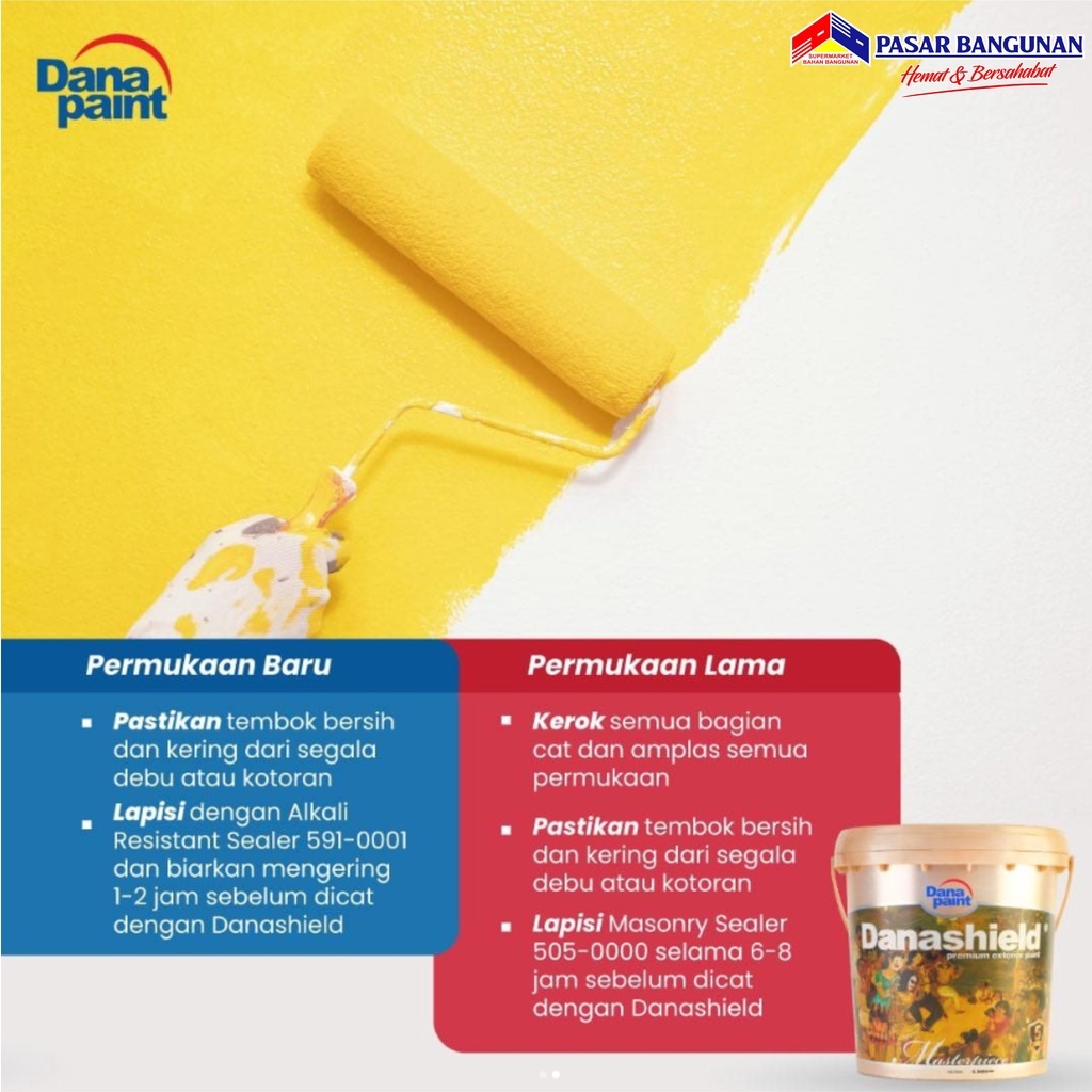 Jual Cat Tembok Exterior Premium DANAPAINT Danashield Brilliant White 2 ...